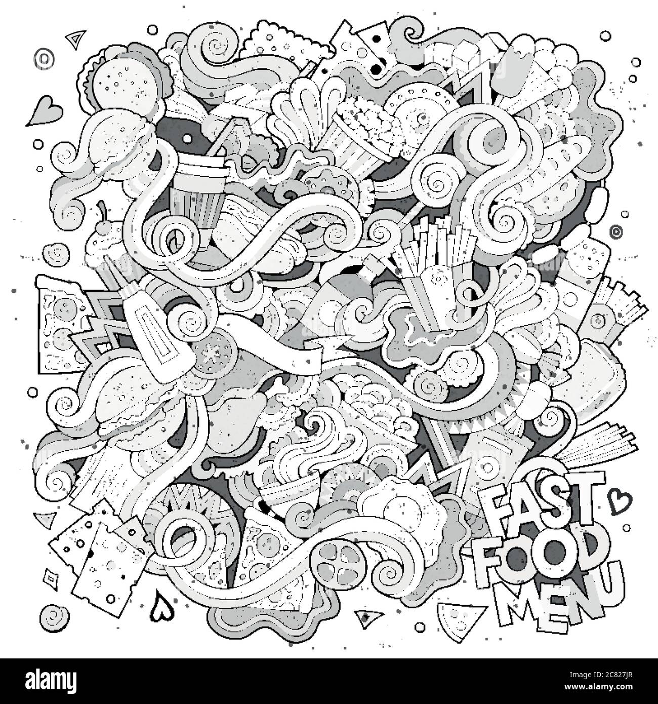 Fast food doodles elements background Stock Vector Image & Art - Alamy