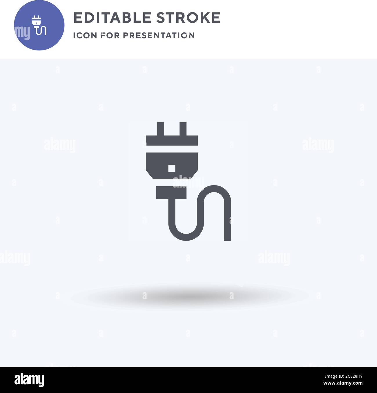 Power Plug icon vector, filled flat sign, solid pictogram isolated on ...