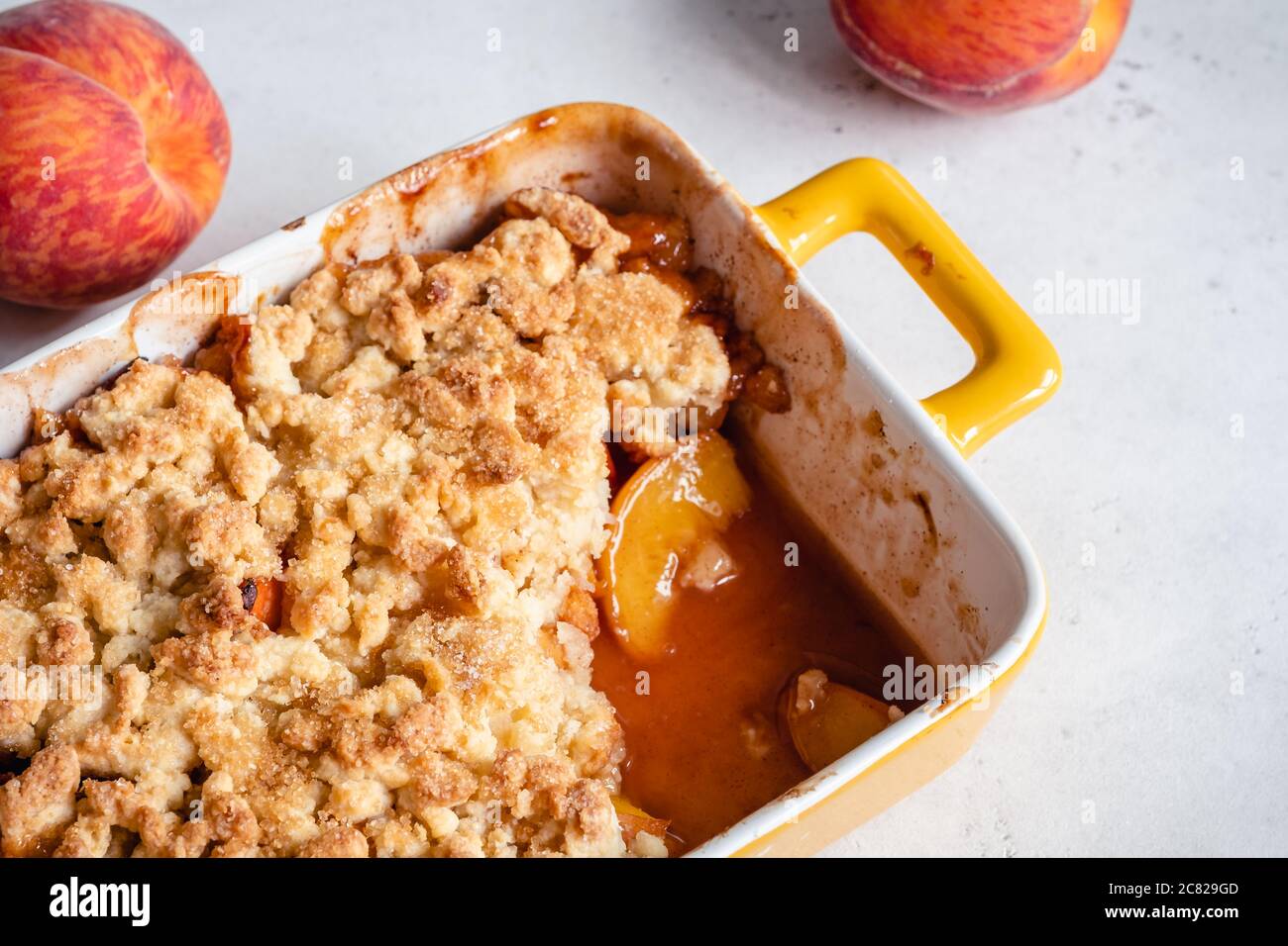Sweet homemade peach cobbler hi-res stock photography and images - Alamy