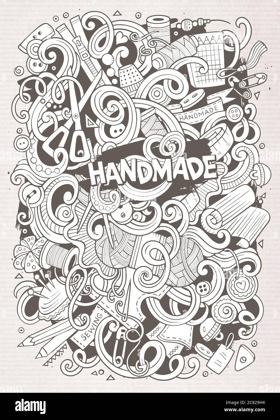 Cartoon cute doodles hand drawn Handmade illustration Stock Vector ...
