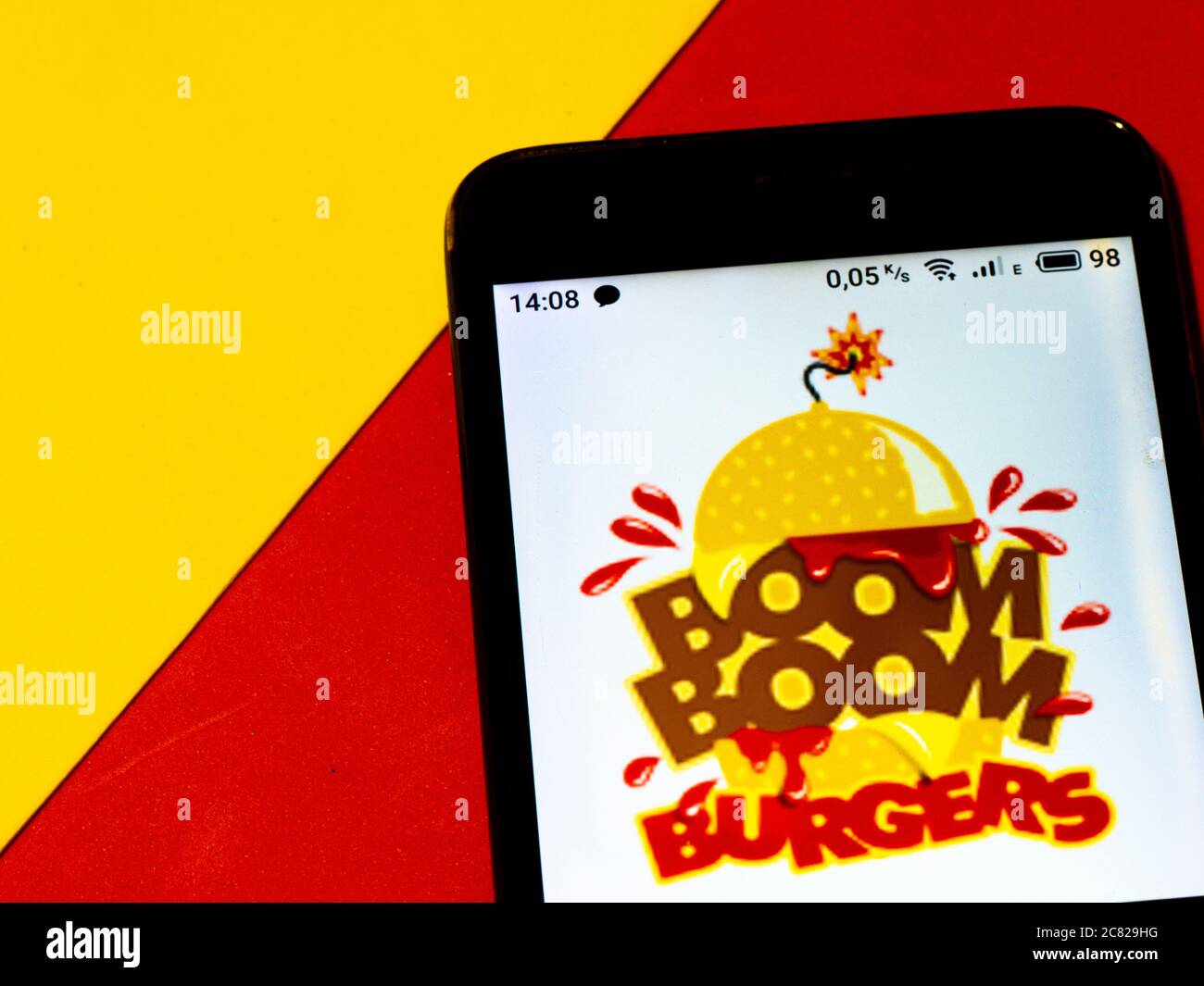 In this photo illustration Boom Boom Burgers logo is seen displayed on ...