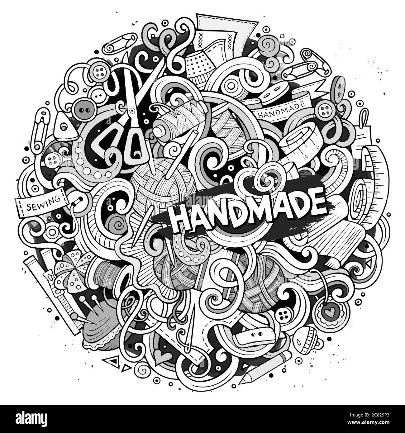 Cartoon cute doodles hand drawn Handmade illustration Stock Vector ...