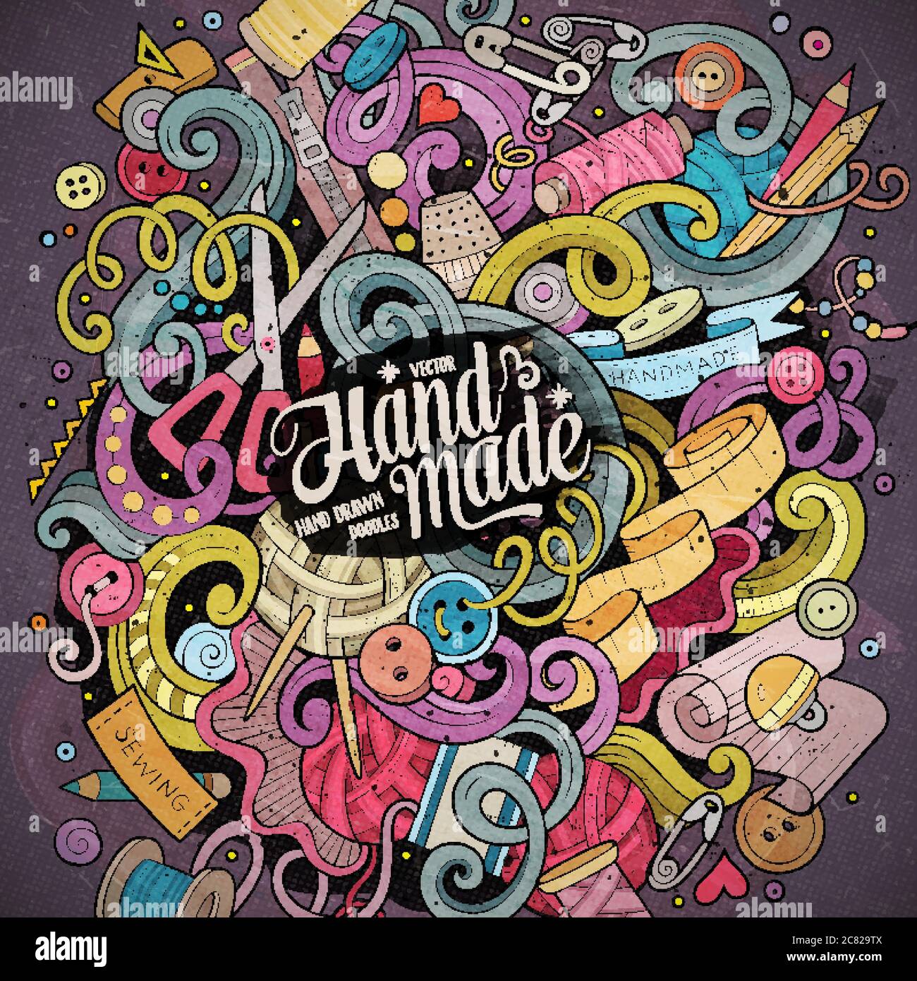 Cartoon cute doodles hand drawn Handmade illustration Stock Vector ...