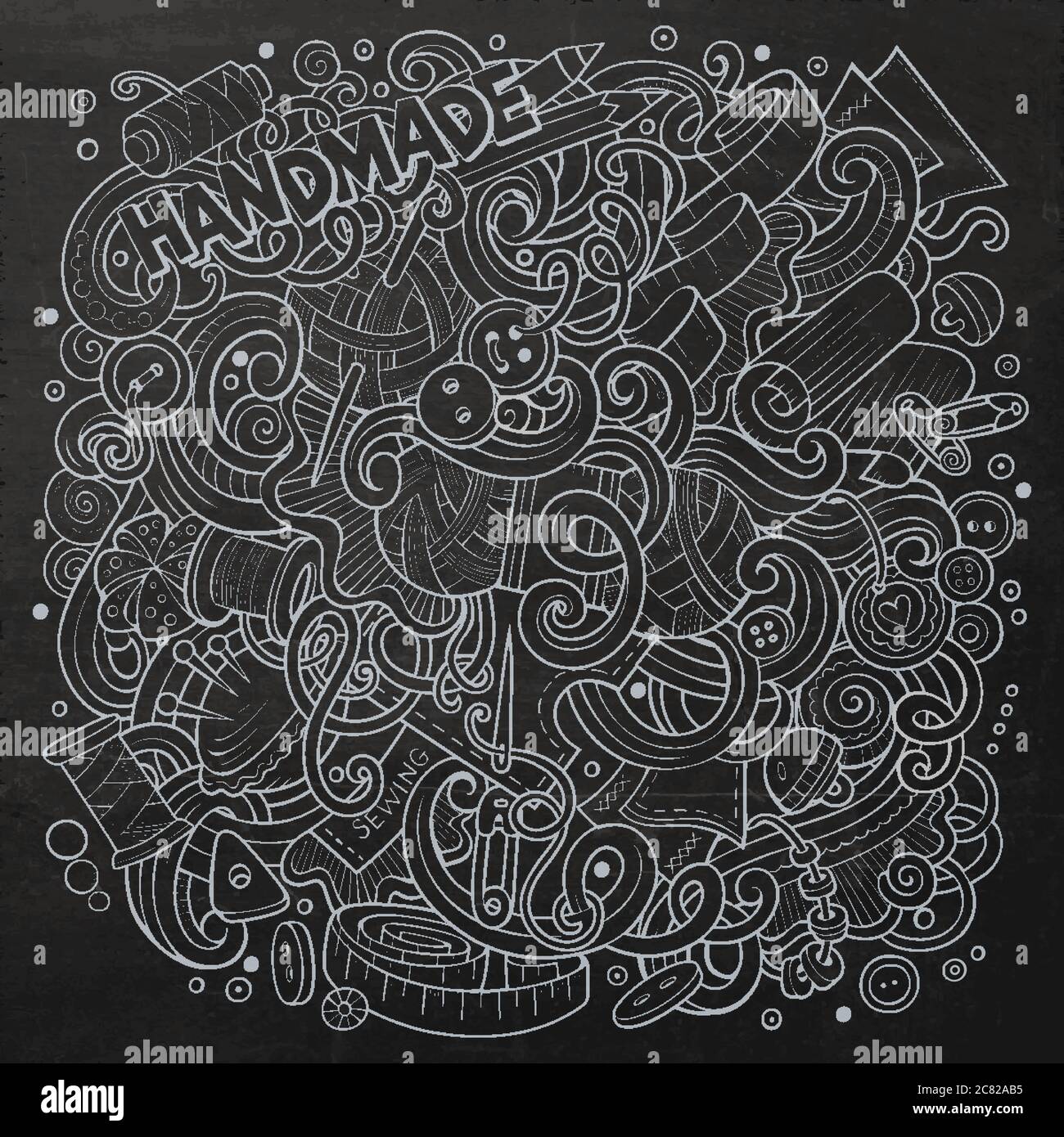 Cartoon cute doodles hand drawn Handmade illustration Stock Vector ...
