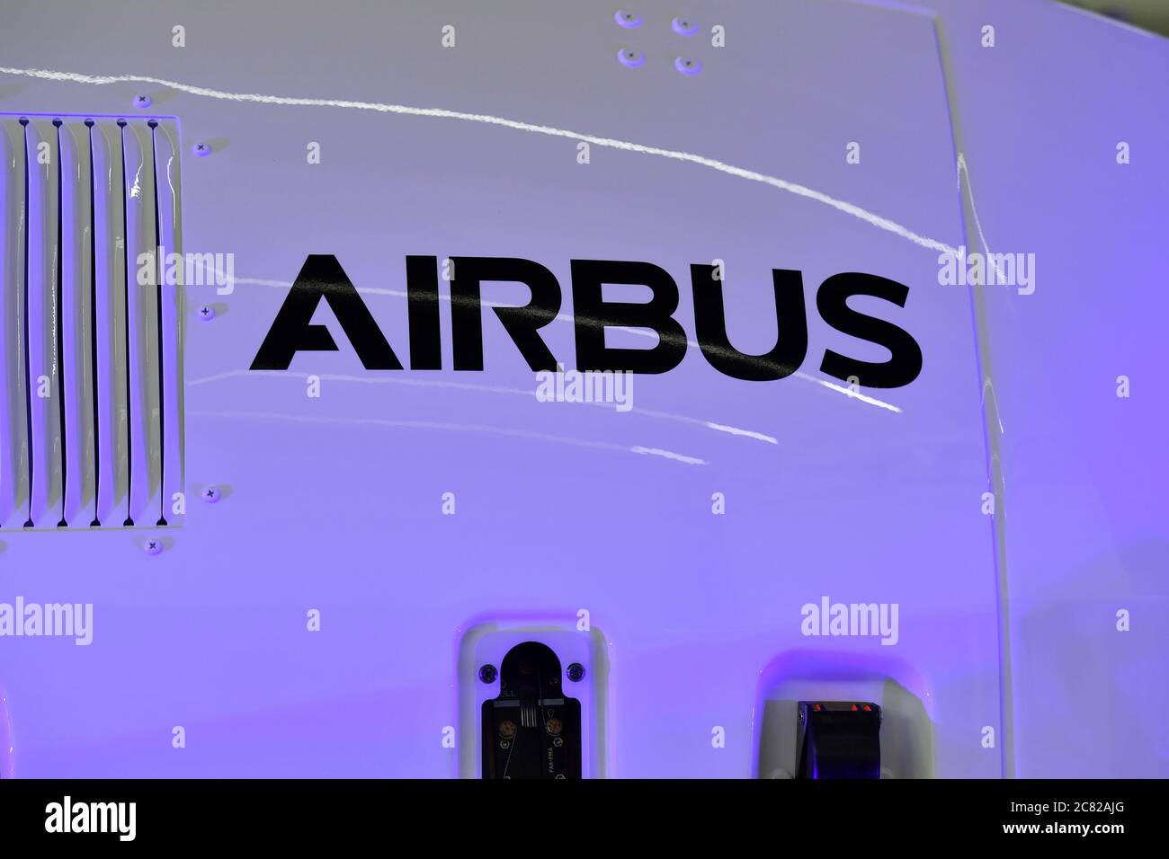 AIRBUS company emblem, logo, lettering on a helicopter, helicopter ...