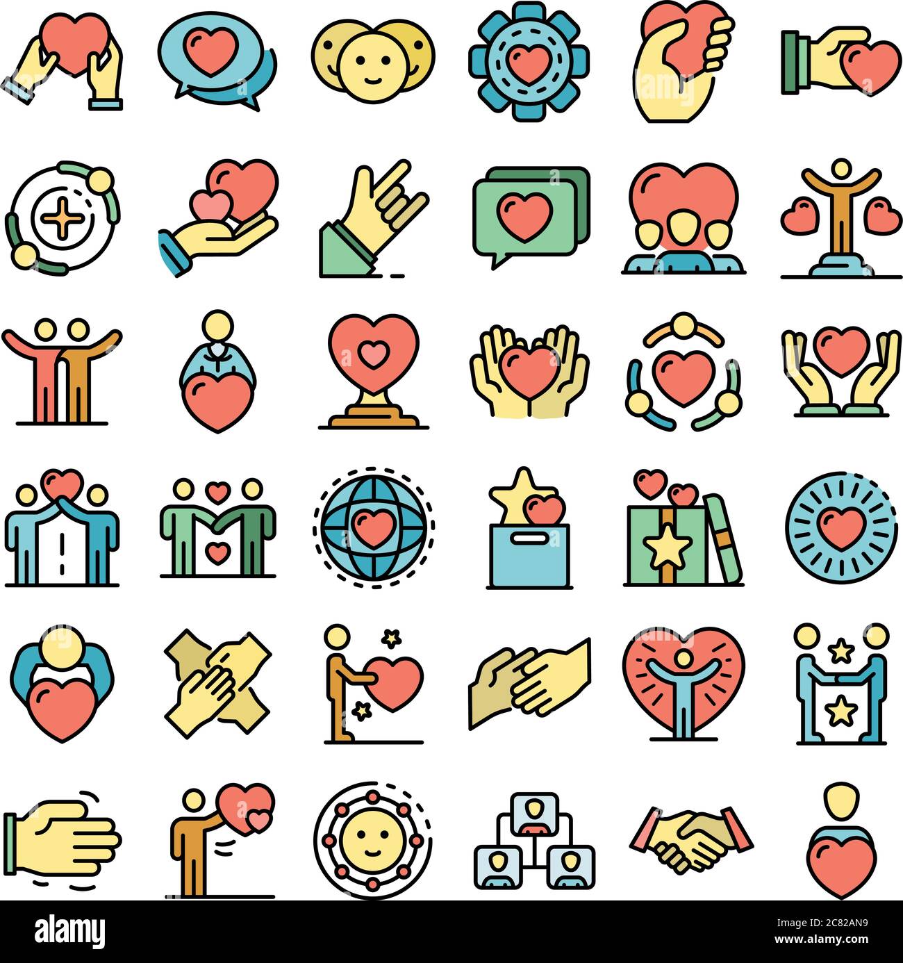Friendship icons vector flat Stock Vector Image & Art - Alamy