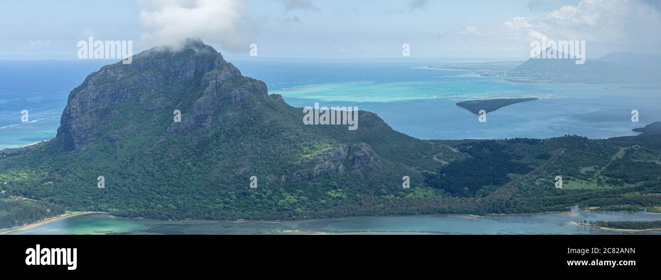 Aerial view of Le Morne Brabant peninsula. Mauritius landscape Stock ...