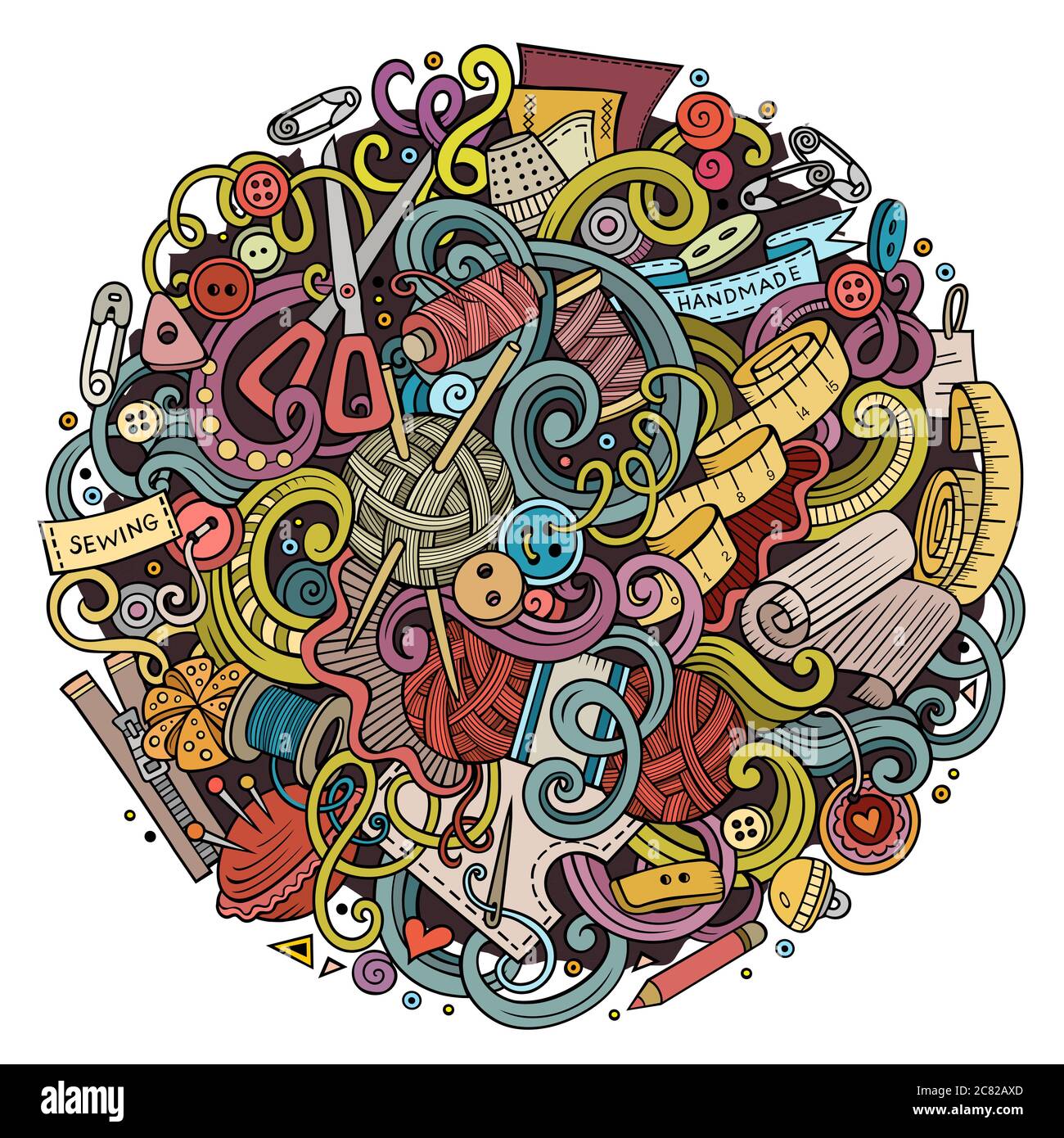 Cartoon cute doodles hand drawn Handmade illustration Stock Vector ...