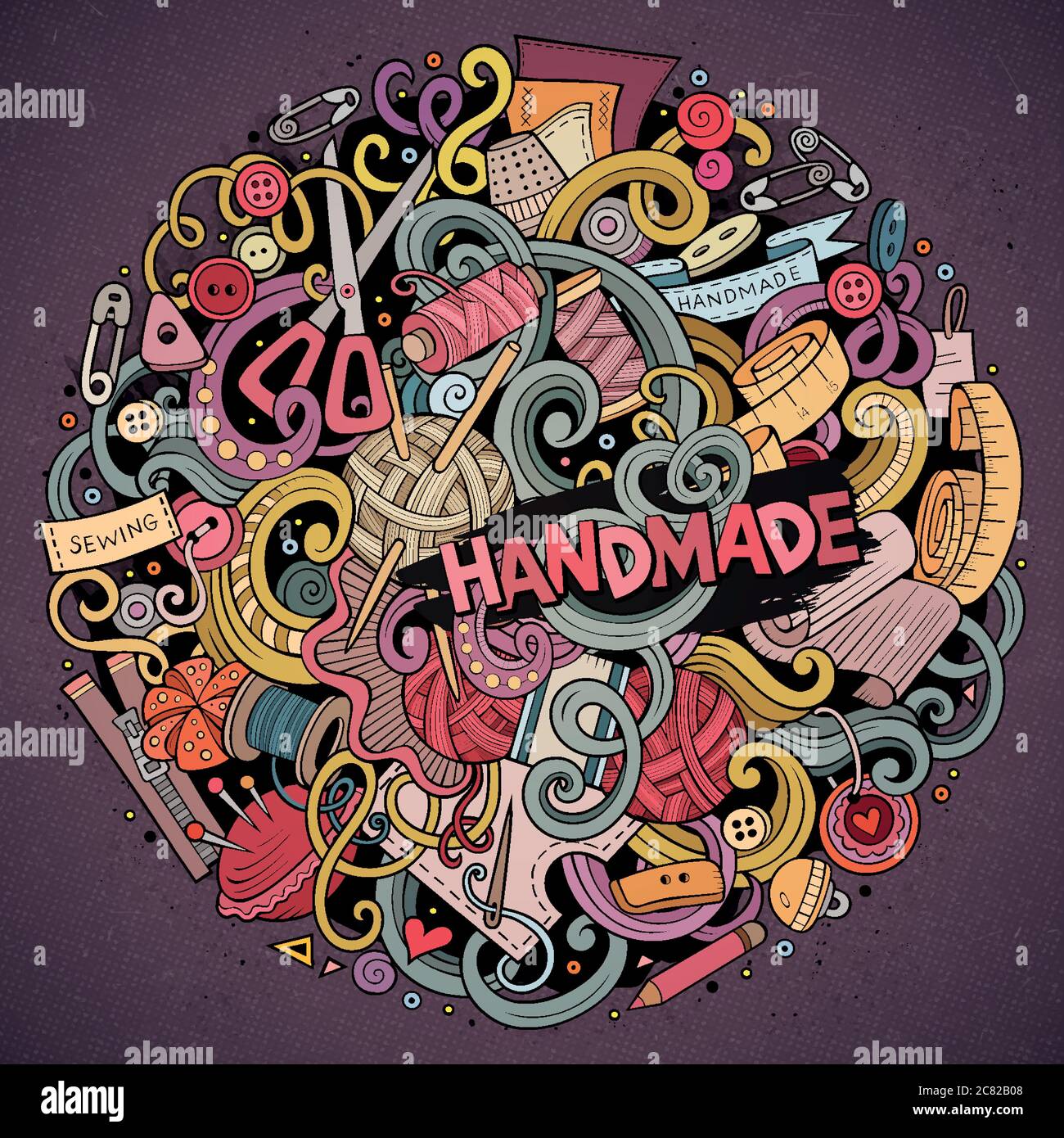 Cartoon cute doodles hand drawn Handmade illustration Stock Vector ...