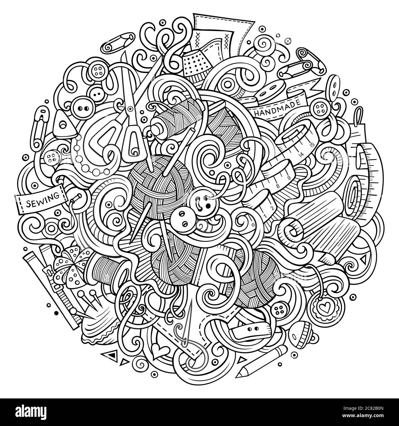 Cartoon cute doodles hand drawn Handmade illustration Stock Vector ...