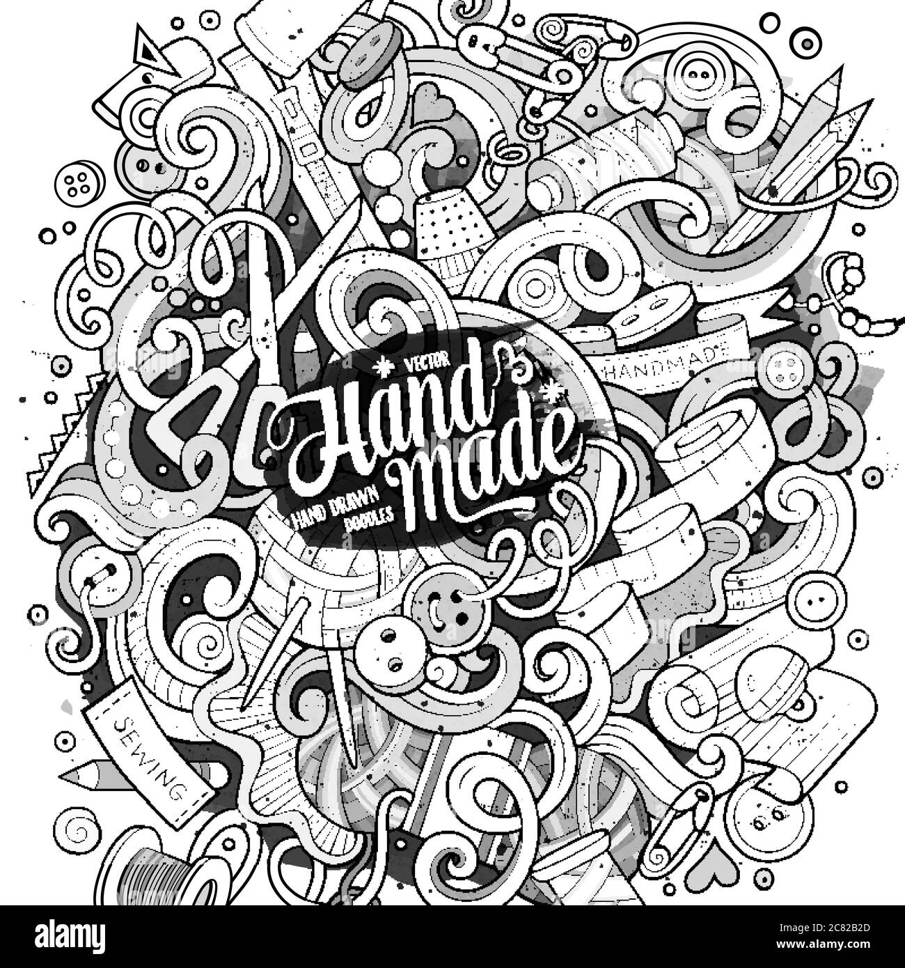 Cartoon cute doodles hand drawn Handmade illustration Stock Vector ...