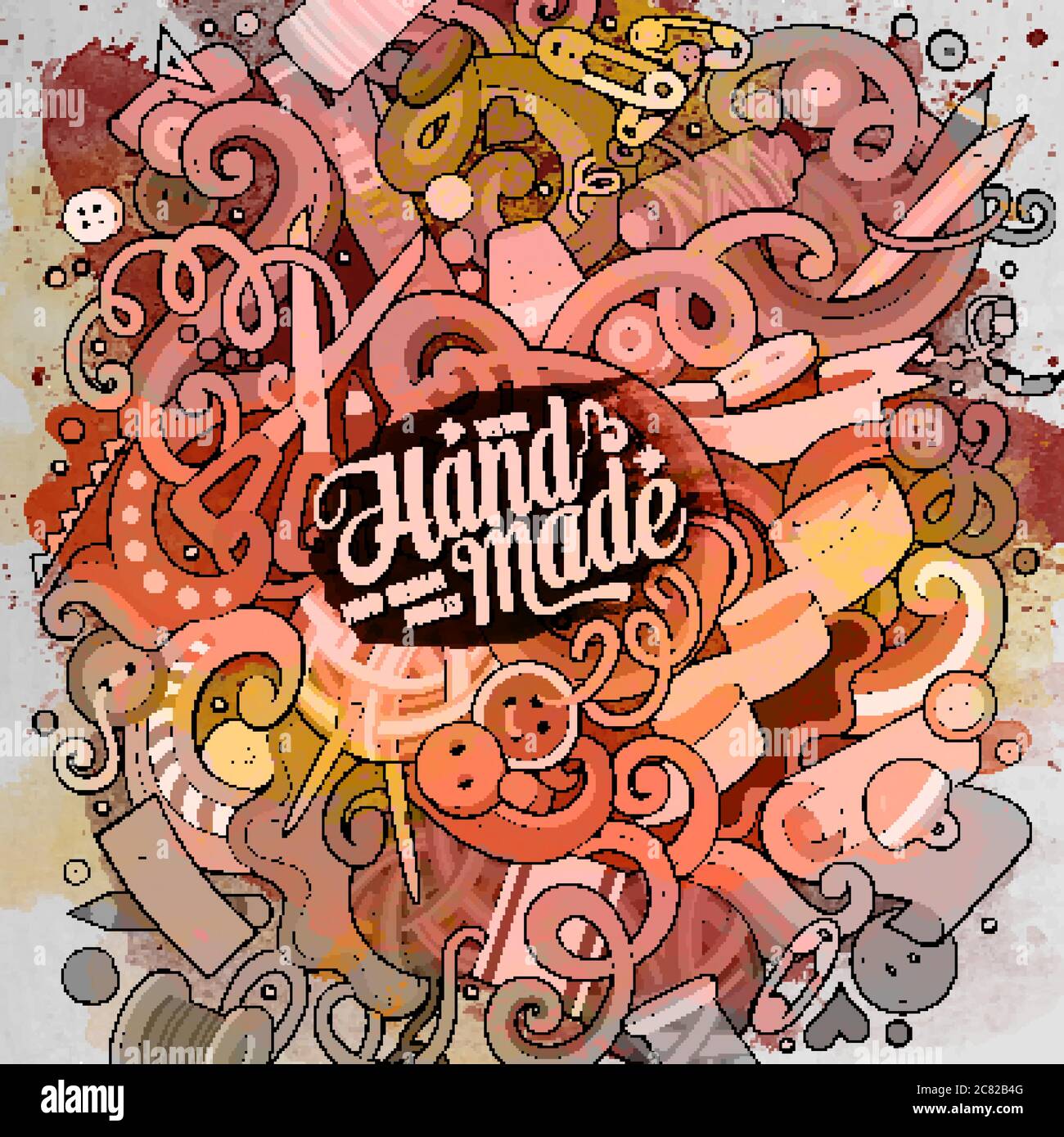 Cartoon cute doodles hand drawn Handmade illustration Stock Vector ...