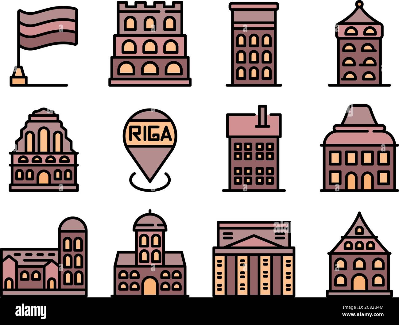 Riga icons vector flat Stock Vector Image & Art - Alamy