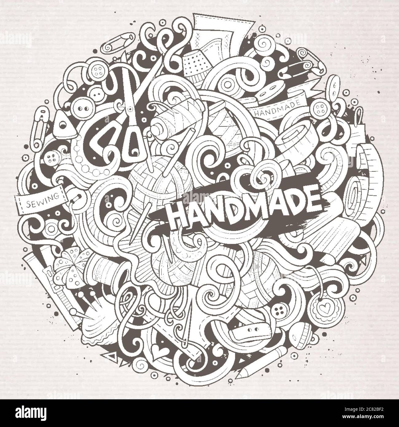 Cartoon cute doodles hand drawn Handmade illustration Stock Vector ...