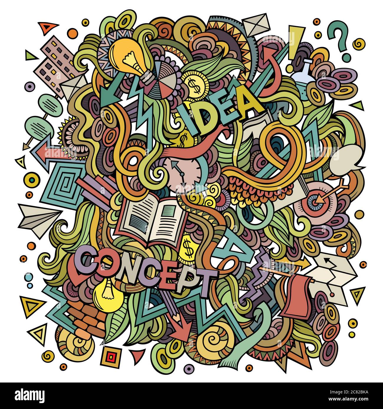 Cartoon cute doodles hand drawn Idea illustration Stock Vector Image ...