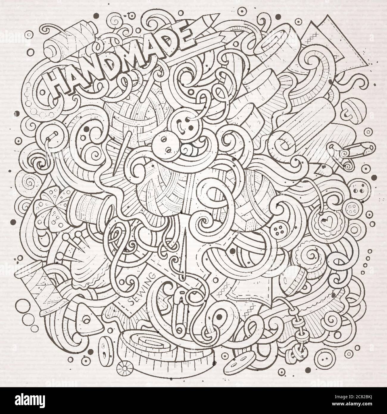 Cartoon cute doodles hand drawn Handmade illustration Stock Vector ...