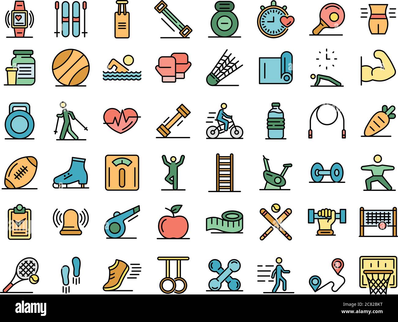 Outdoor fitness icons vector flat Stock Vector Image & Art - Alamy