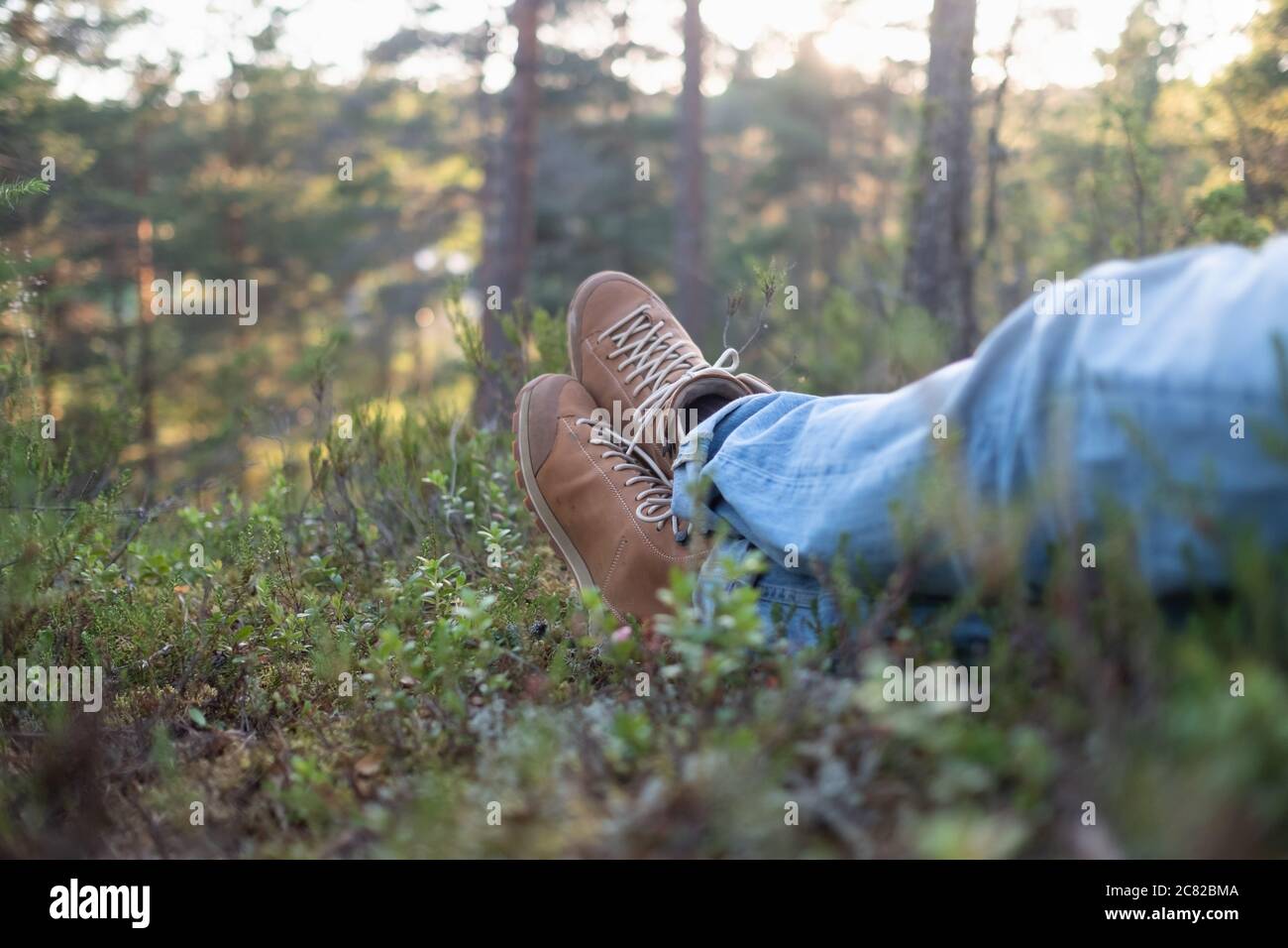 Man resting after hike hi-res stock photography and images - Alamy