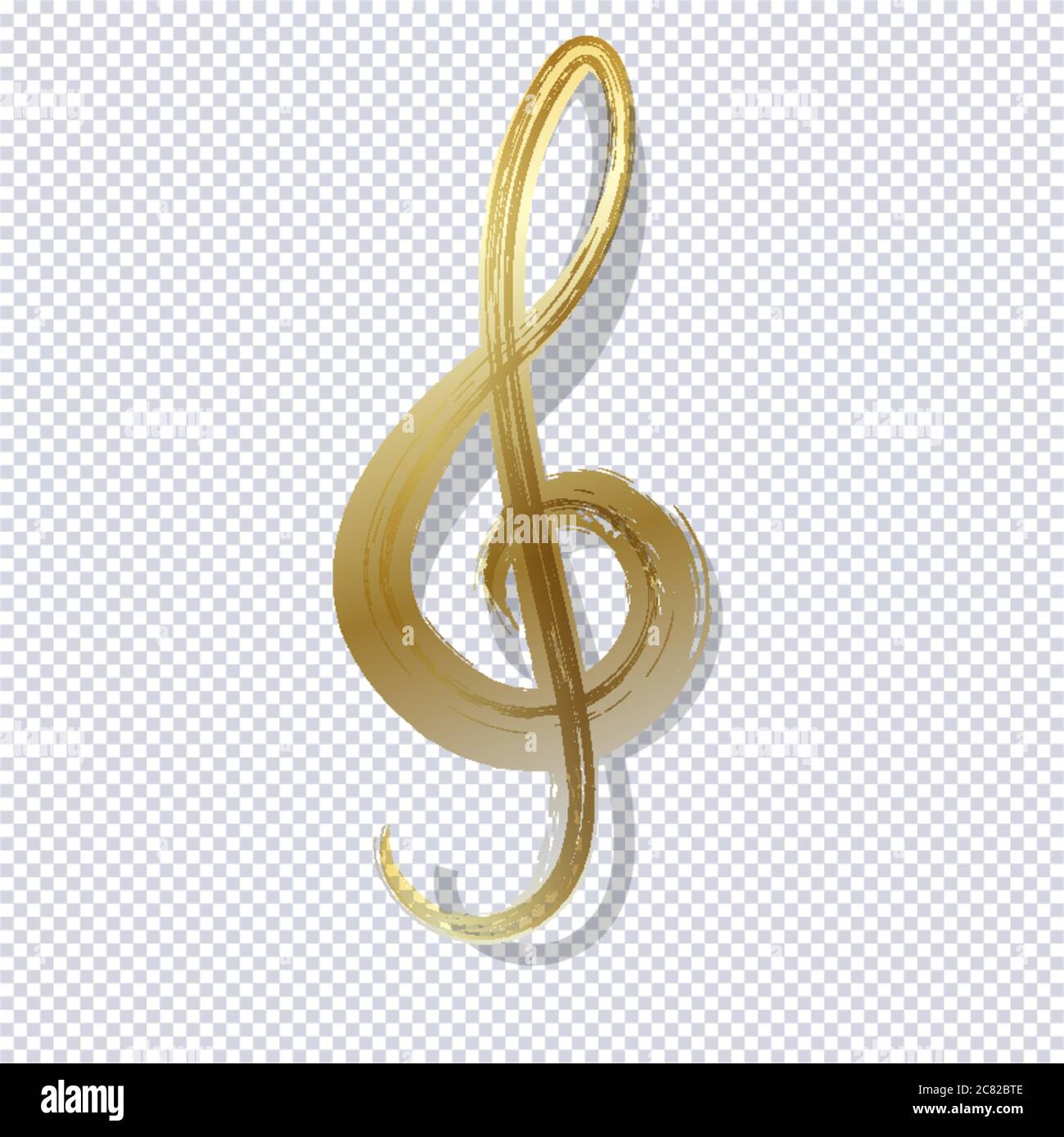 Gold Treble Clef. Luxury shiny little random stellar falling on ...