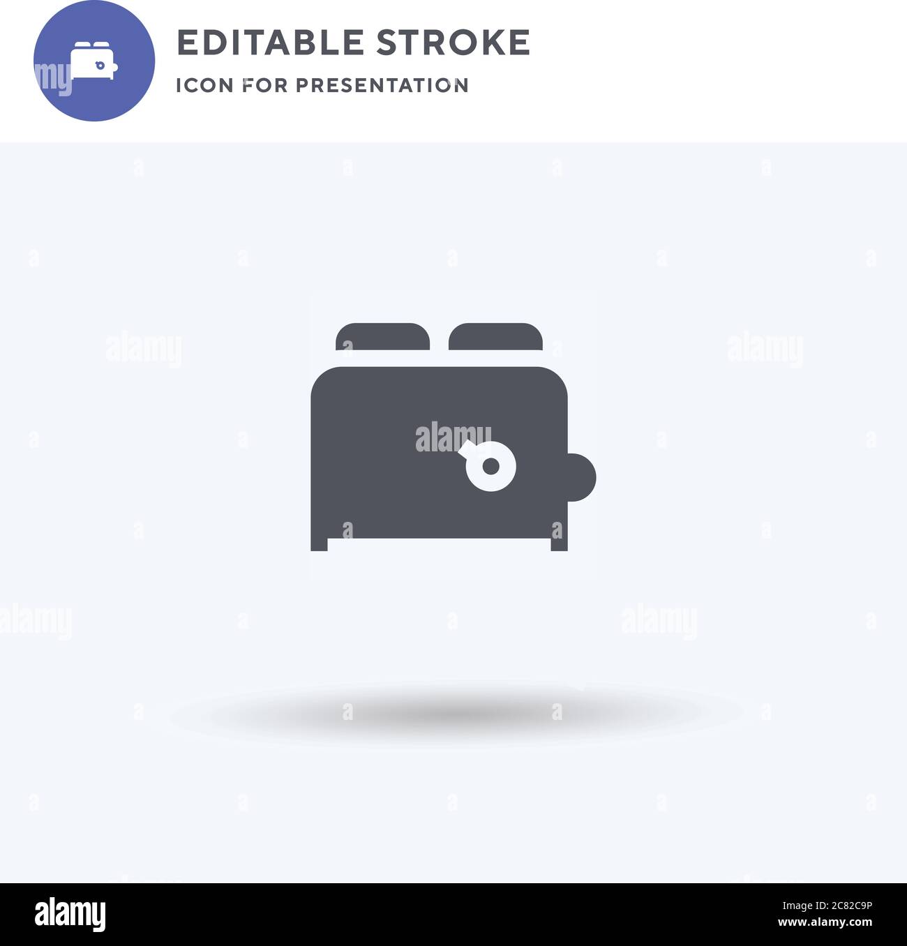 Toaster icon vector, filled flat sign, solid pictogram isolated on white, logo illustration ...