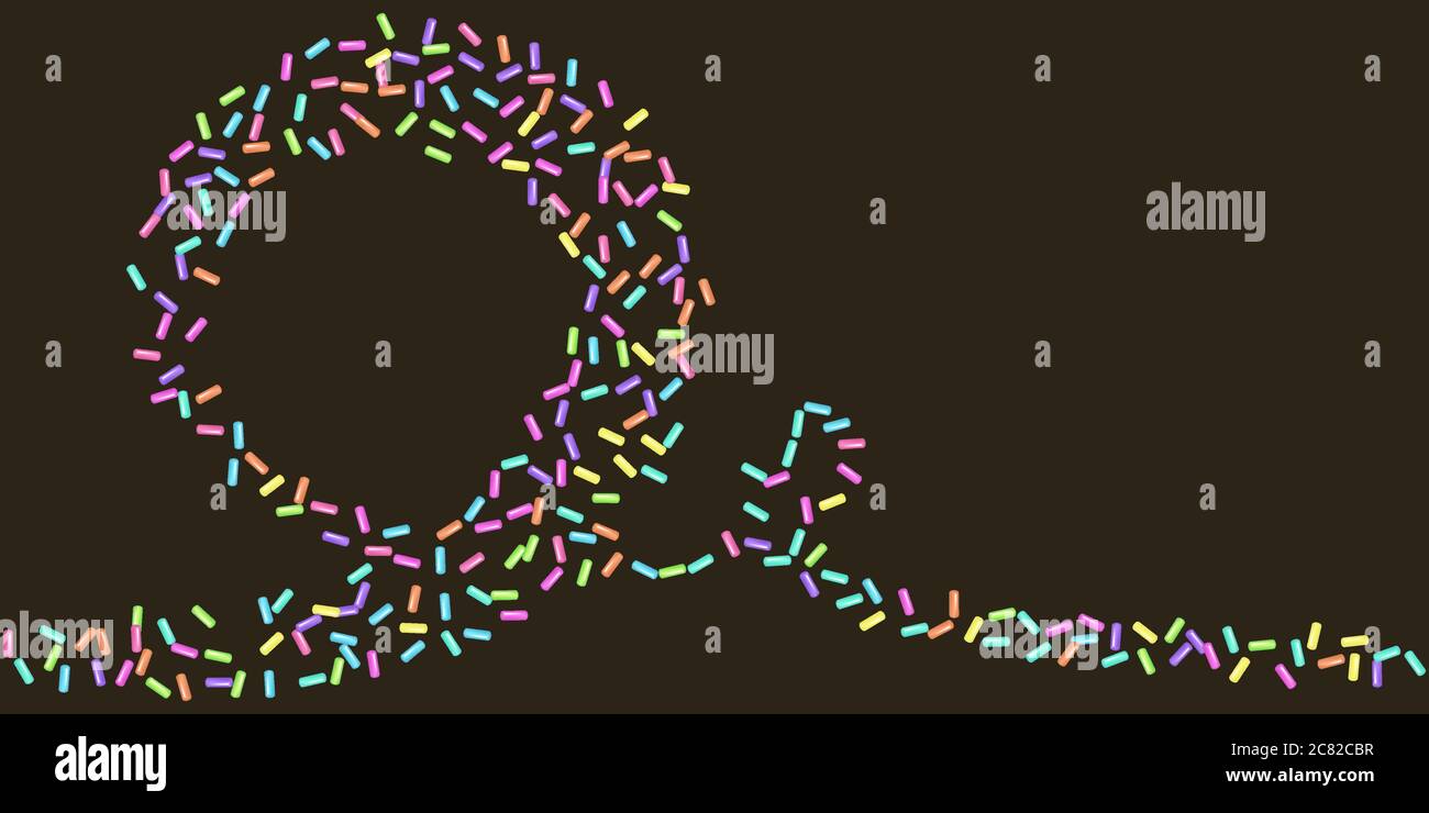 Sprinkle with grains of desserts. Seamless abstract pattern on a black ...