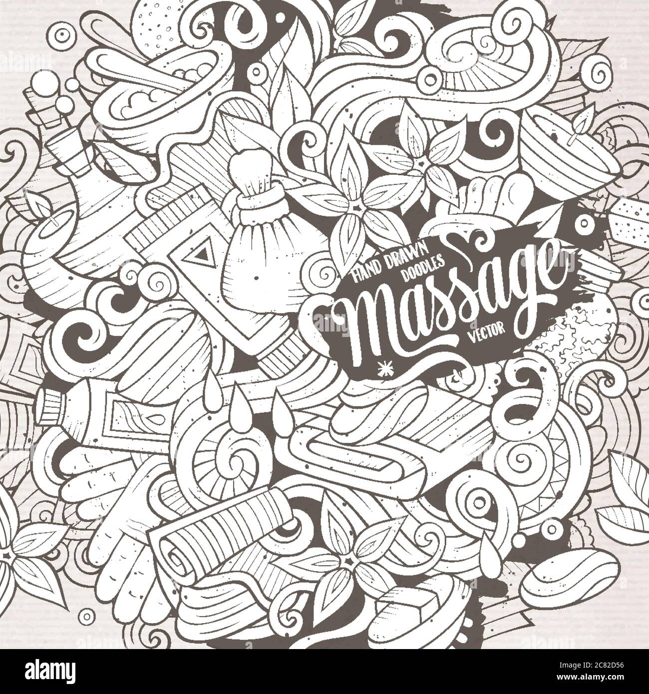 Cartoon cute doodles hand drawn Massage illustration Stock Vector Image & Art - Alamy