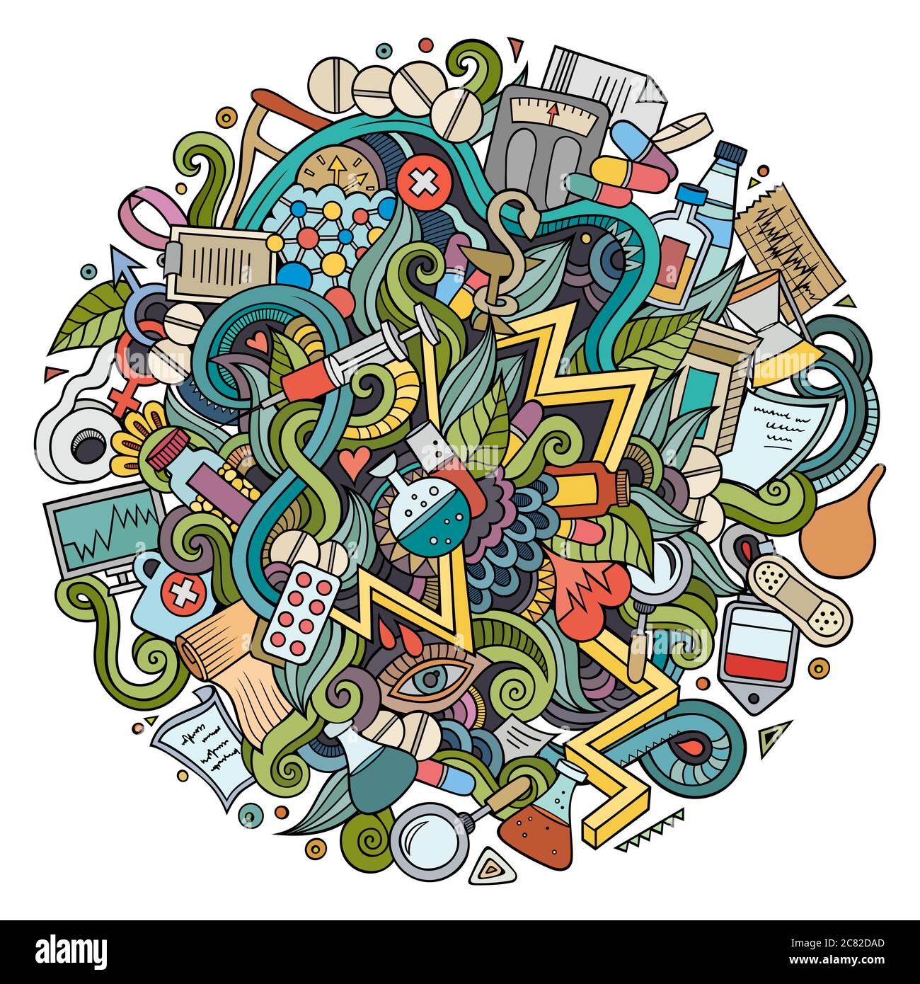 Cartoon cute doodles hand drawn Medical illustration Stock Vector Image ...