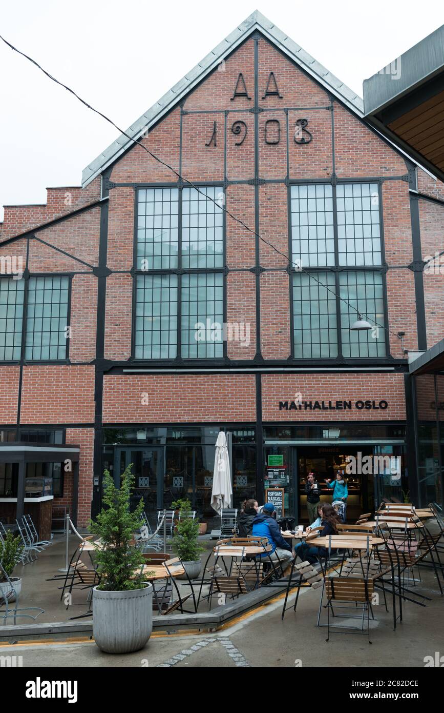 Mathallen market and food court, Olso, Norway Stock Photo - Alamy