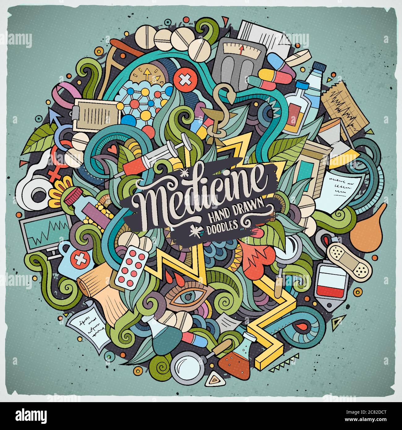 Cartoon cute doodles hand drawn Medical illustration Stock Vector Image ...