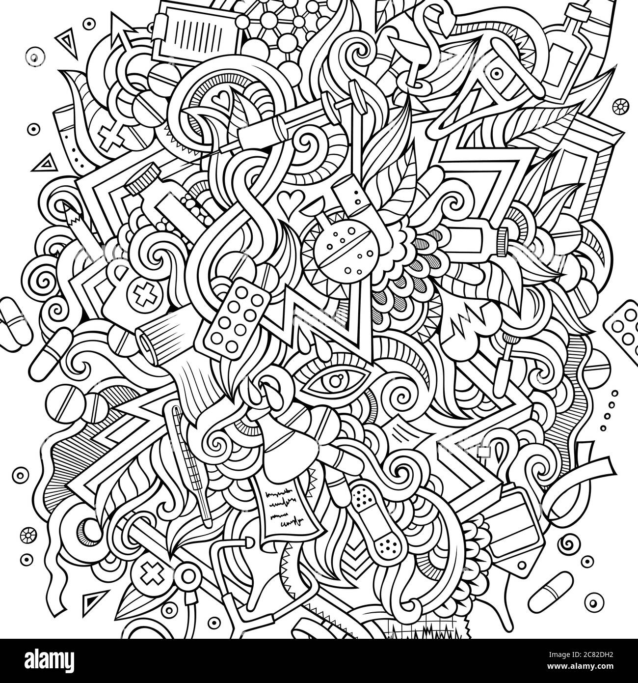 Cartoon cute doodles hand drawn Medical illustration Stock Vector Image ...
