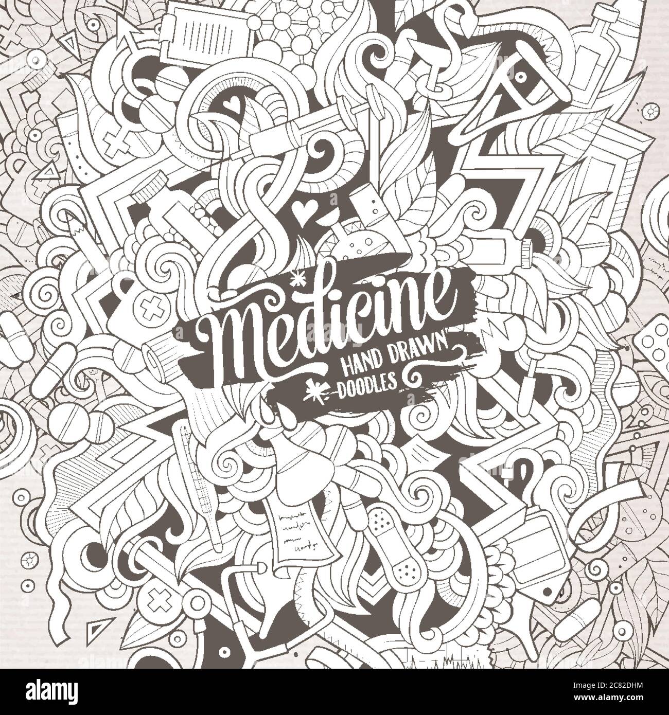 Cartoon cute doodles hand drawn Medical illustration Stock Vector Image ...