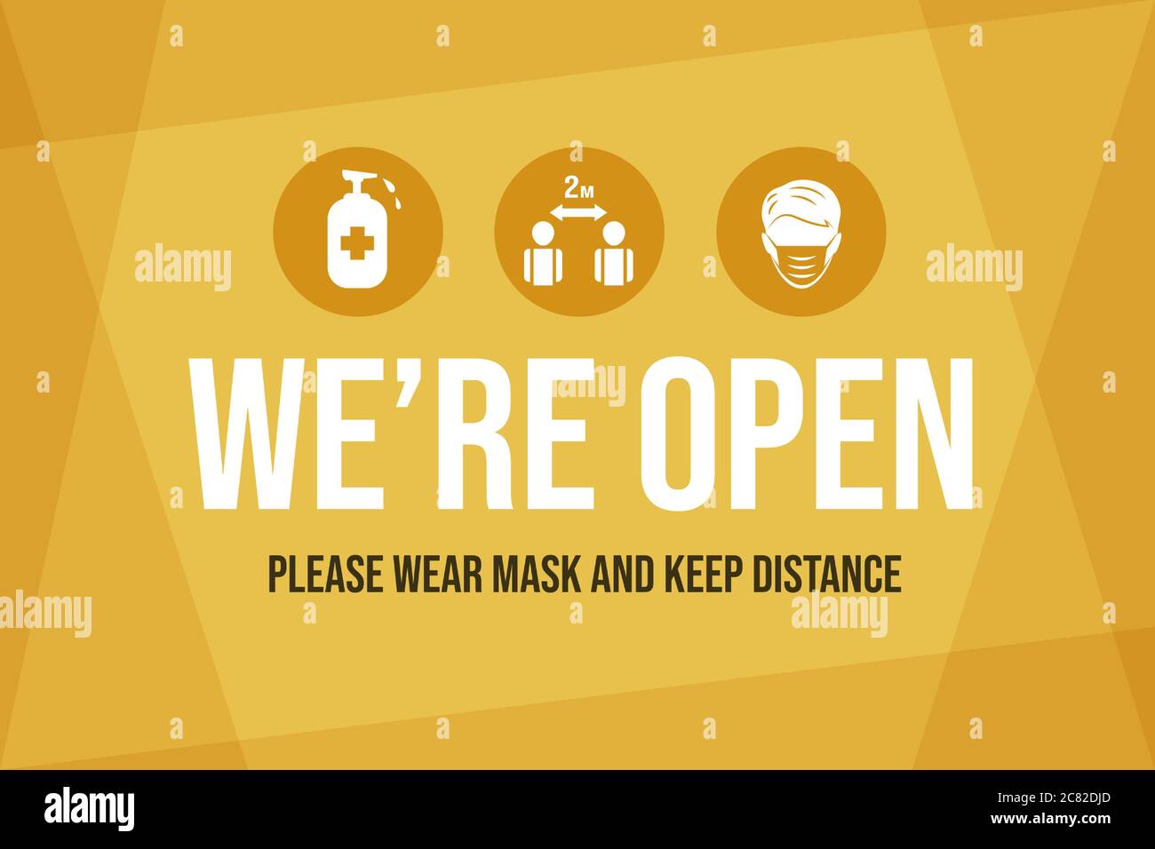 We are open again after Coronavirus outbreak vector flat banner ...