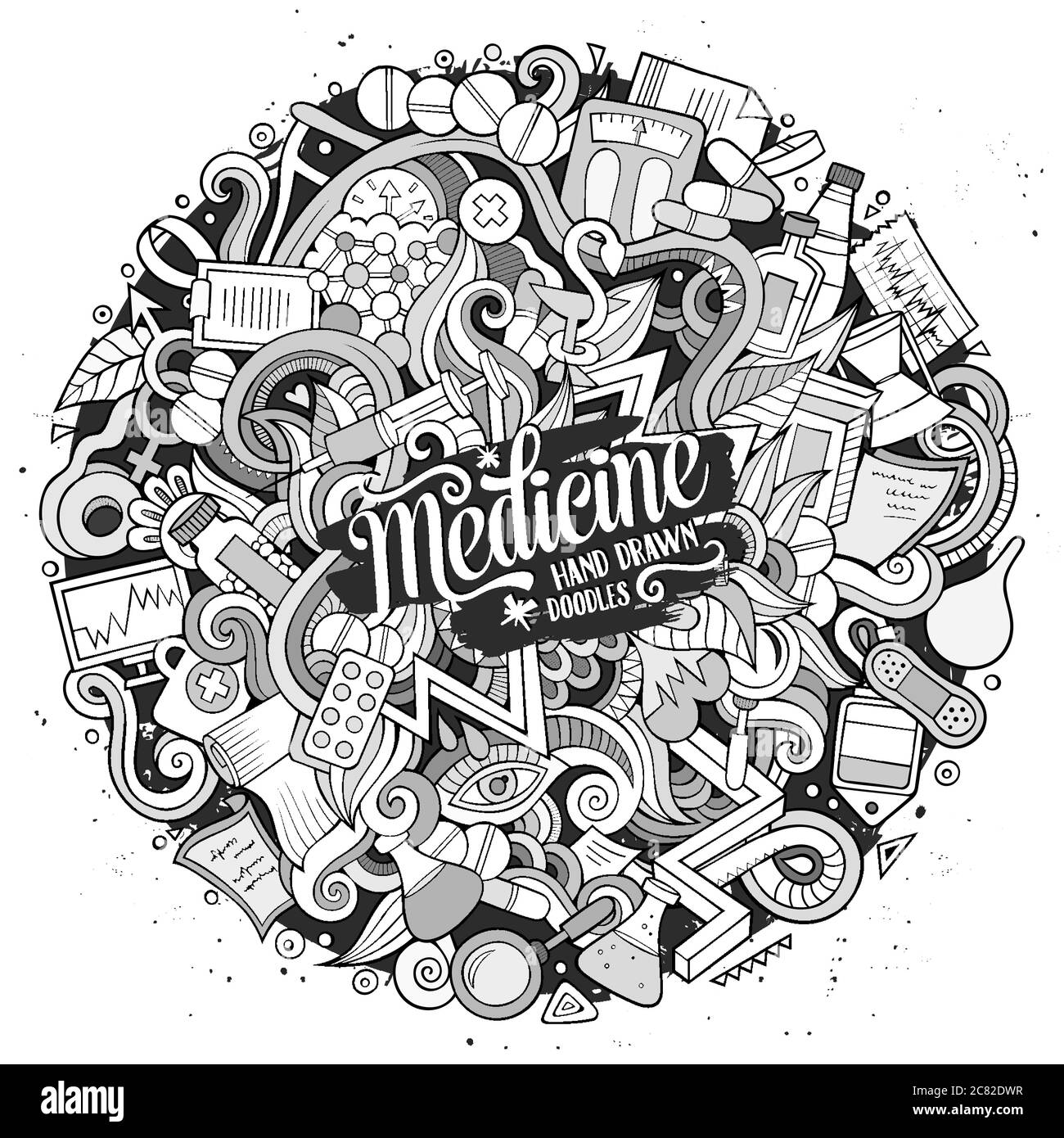 Cartoon cute doodles hand drawn Medical illustration Stock Vector Image ...