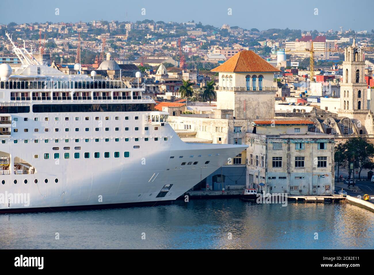 Cruise ship docked at the Old Havana cruise terminal in Cuba Stock ...