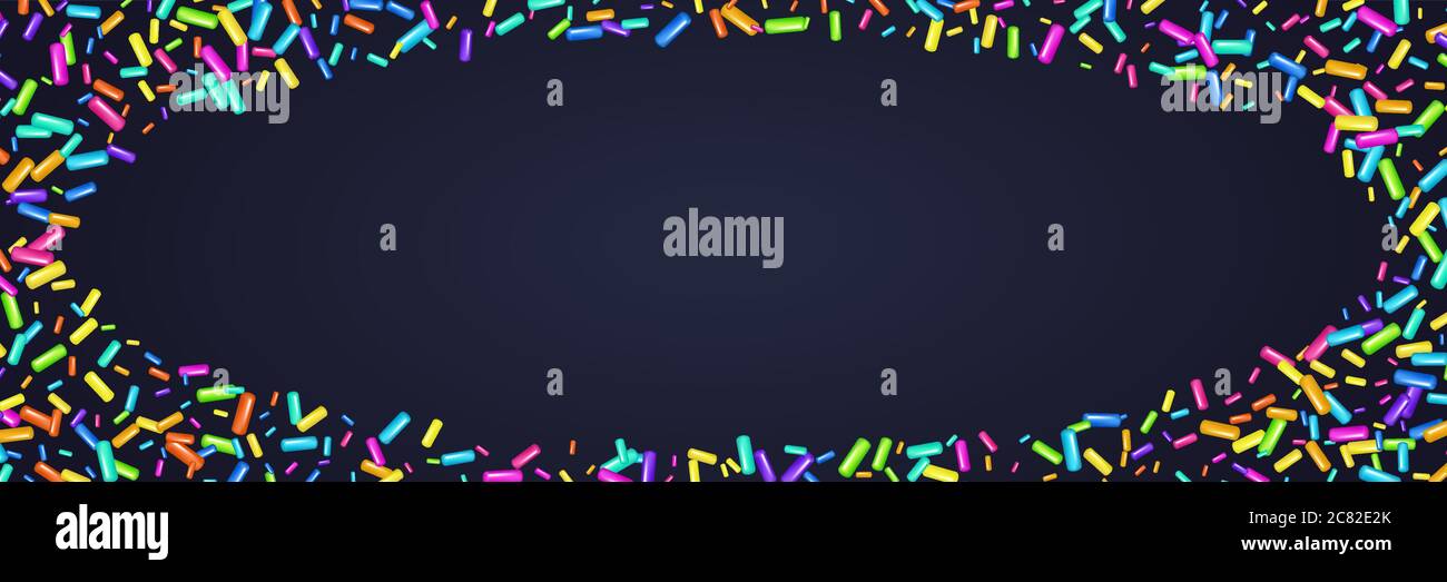 Sprinkle with grains of desserts. Horizontal pattern with realistic ...