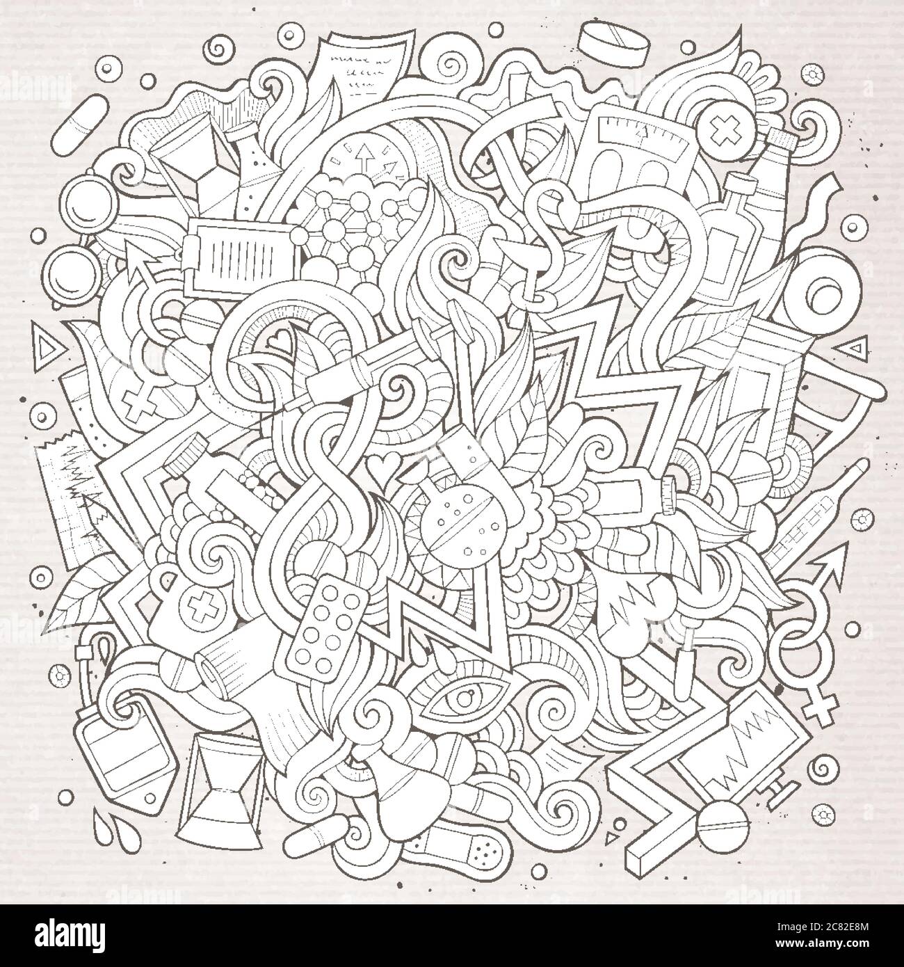 Cartoon cute doodles hand drawn Medical illustration Stock Vector Image ...