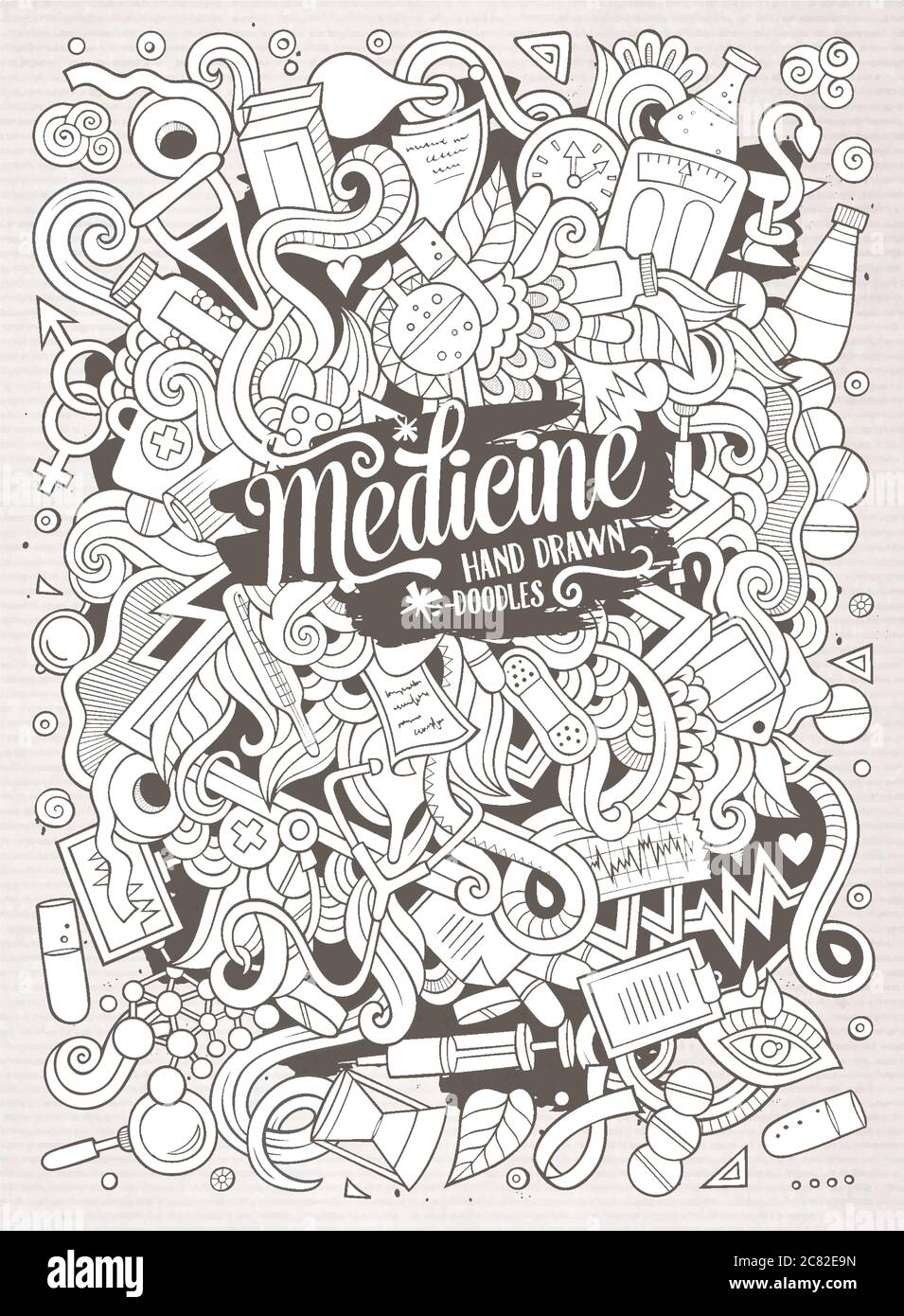 Cartoon cute doodles hand drawn Medical illustration Stock Vector Image ...