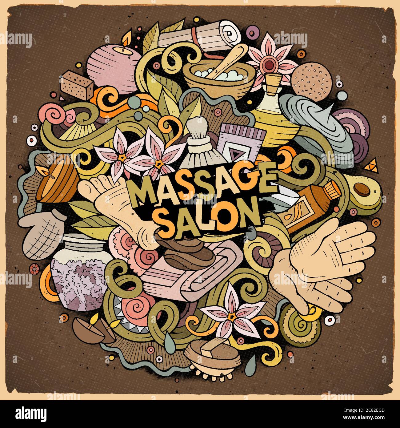 Cartoon cute doodles hand drawn Massage illustration Stock Vector Image ...