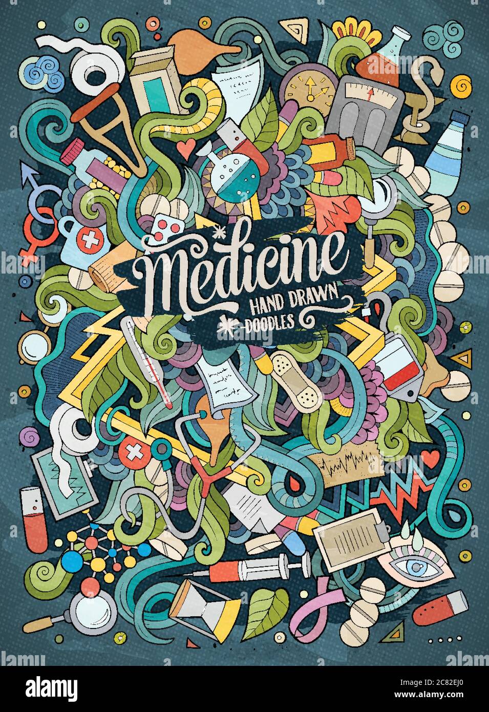 Cartoon cute doodles hand drawn Medical illustration Stock Vector Image ...