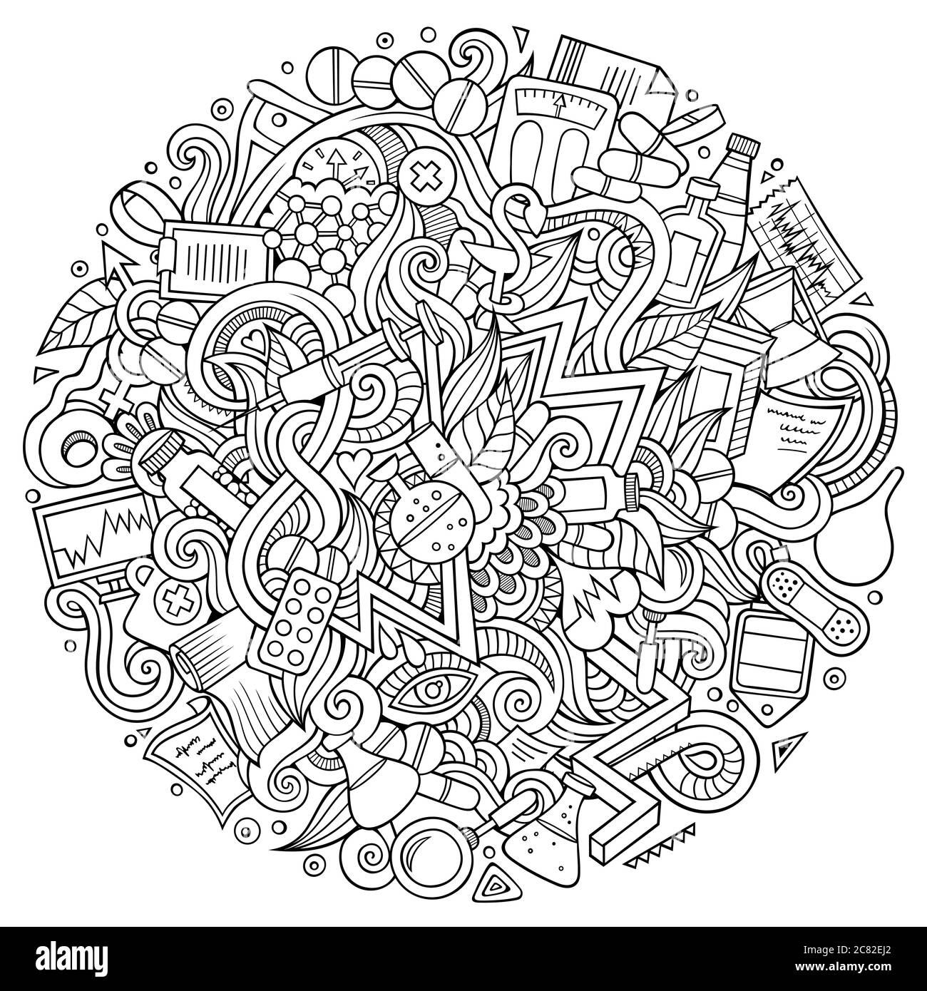 Cartoon cute doodles hand drawn Medical illustration Stock Vector Image ...