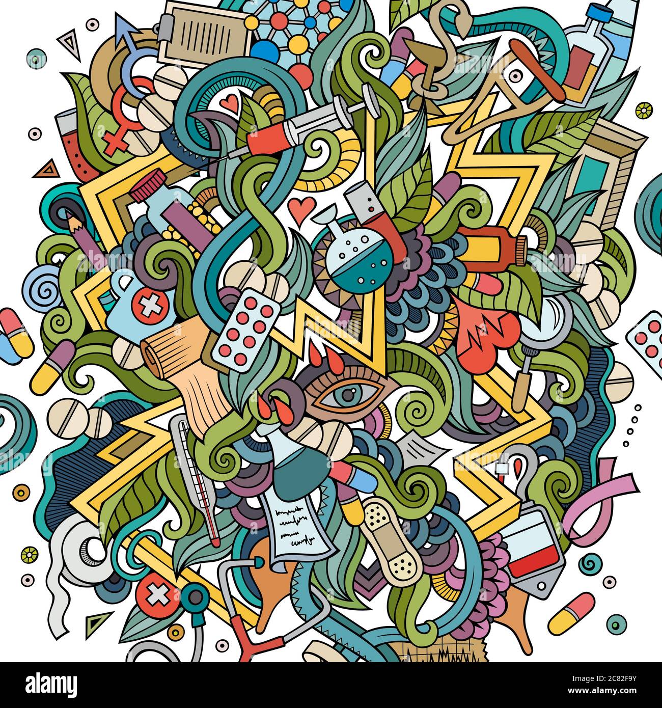 Cartoon cute doodles hand drawn Medical illustration Stock Vector Image ...