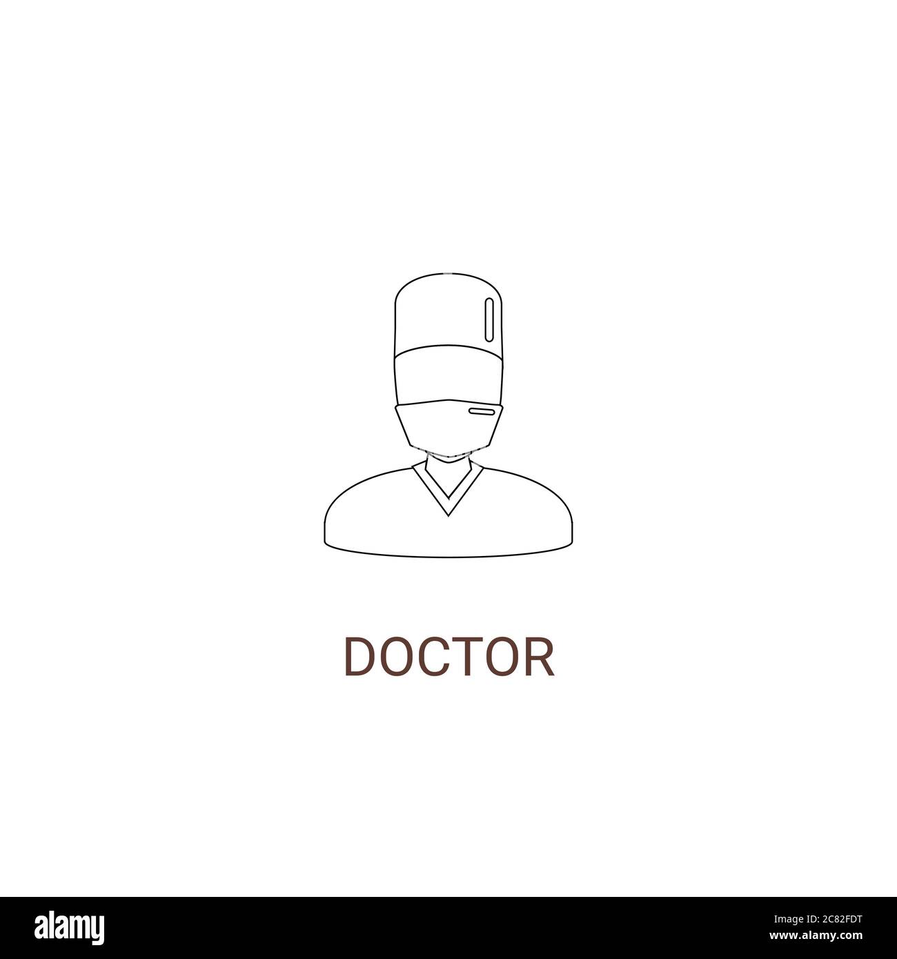 Doctor line icon. outline Vector medical worker. Illustration vector ...