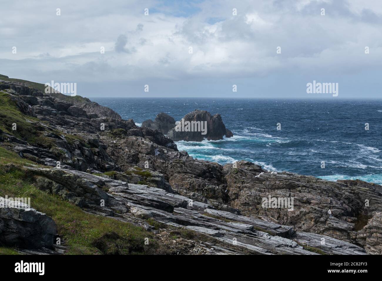 Wild Rugged Atlantic Irish Coast at Malin Head, Donegal, Ireland. Wild ...