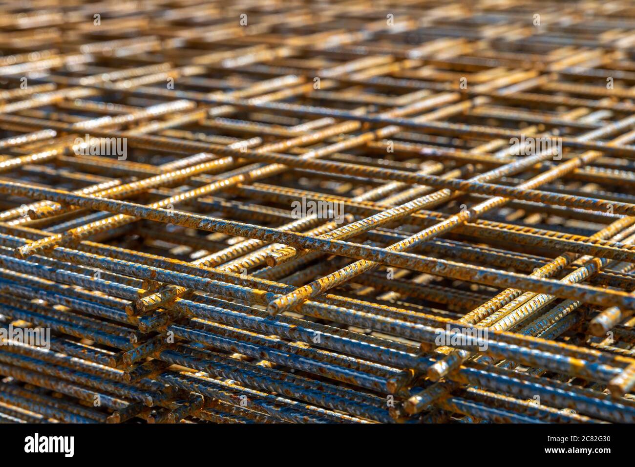 iron lattice for the foundation of a family house Stock Photo - Alamy