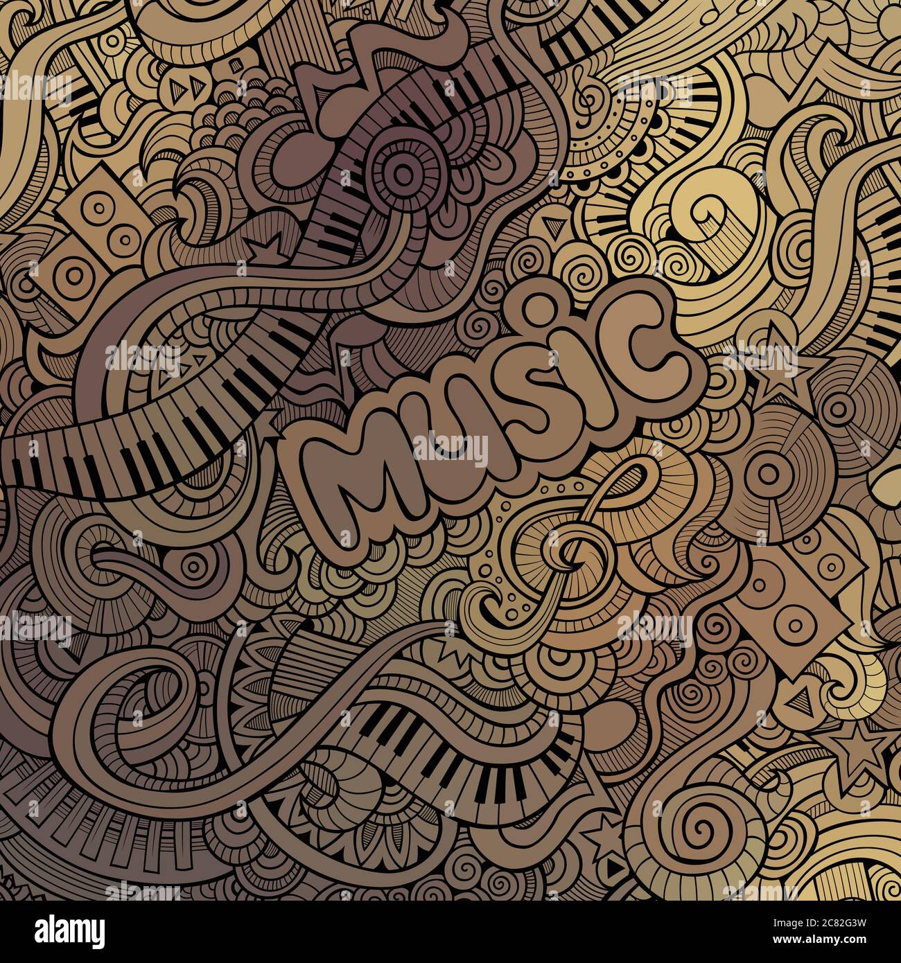Vector doodles musical background Stock Vector Image & Art - Alamy