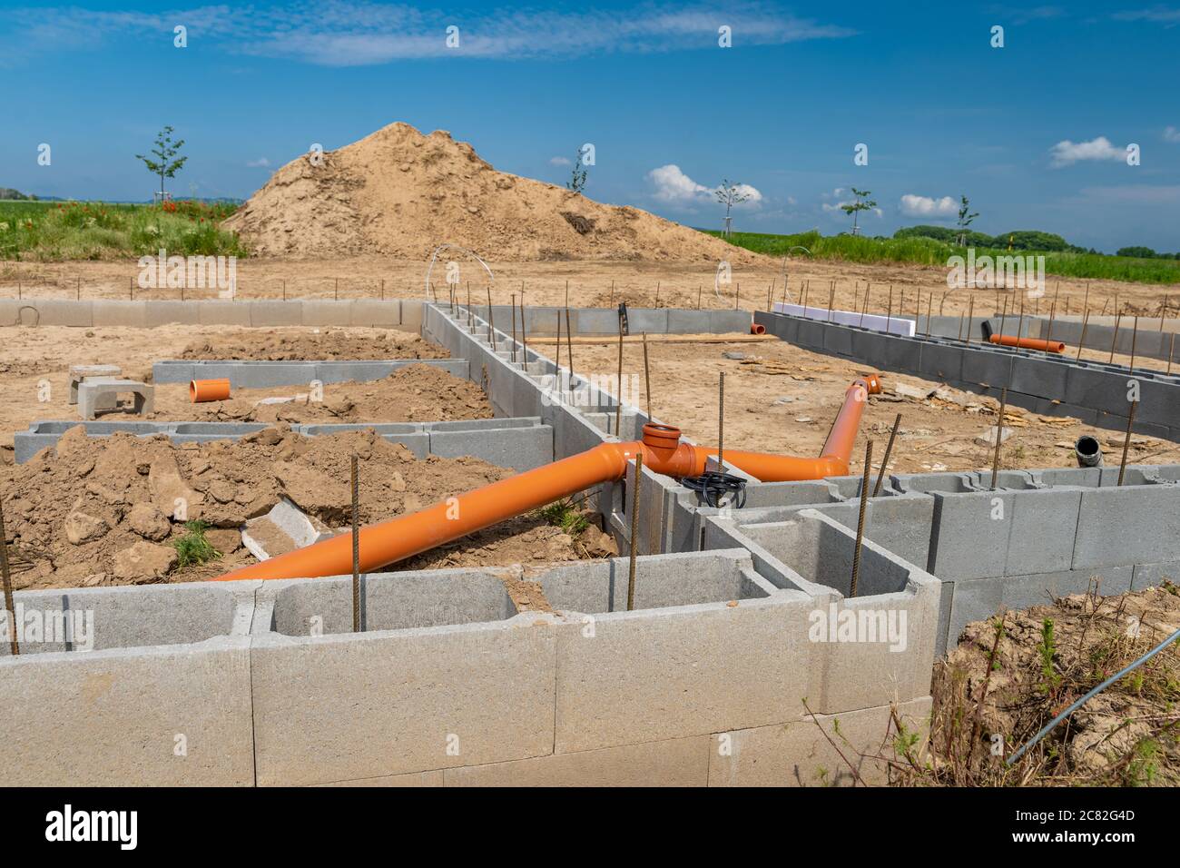 foundation of a family house from lost formwork Stock Photo - Alamy