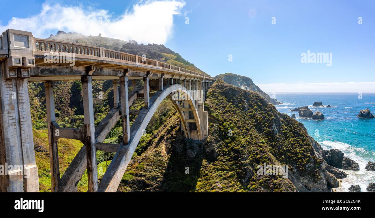 Aerial shot of an amazing bridge with beautiful architecture Stock ...