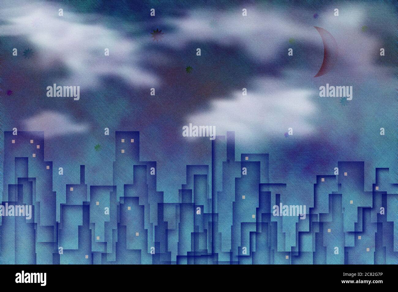 Abstract night city Stock Photo - Alamy