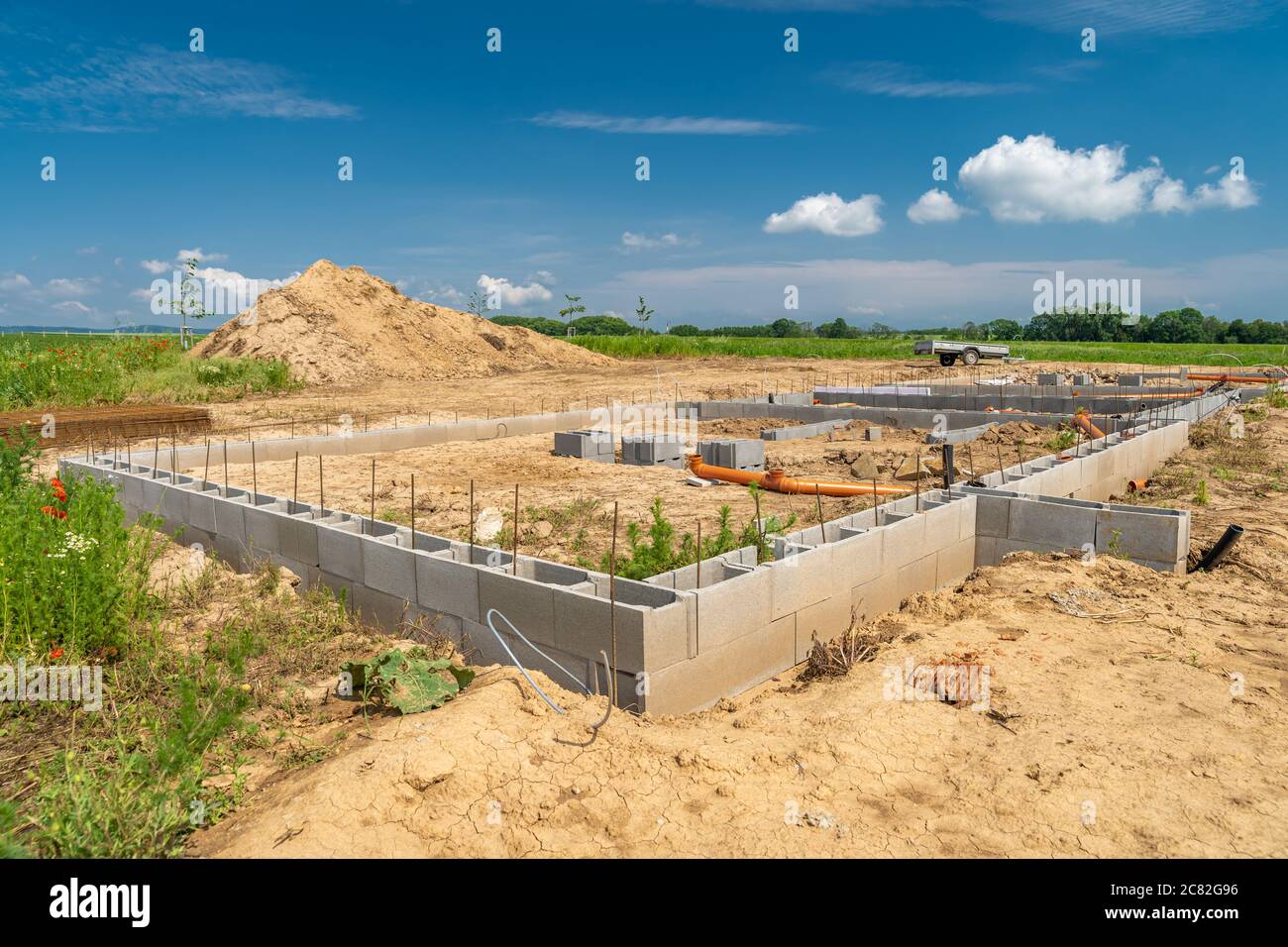 foundation of a family house from lost formwork Stock Photo - Alamy