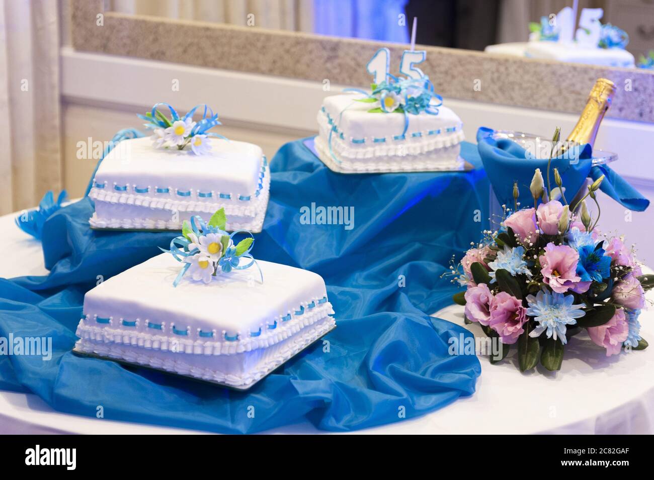 Dark Blue Quinceanera Cakes